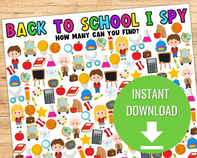 Back to School I Spy Activity for Kids Back to School - Etsy