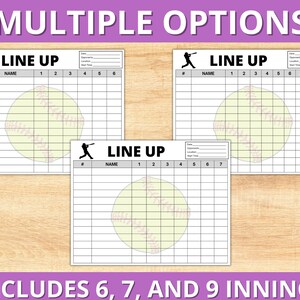 Softball Line up Card Template, Batting Line up Printable, Softball ...