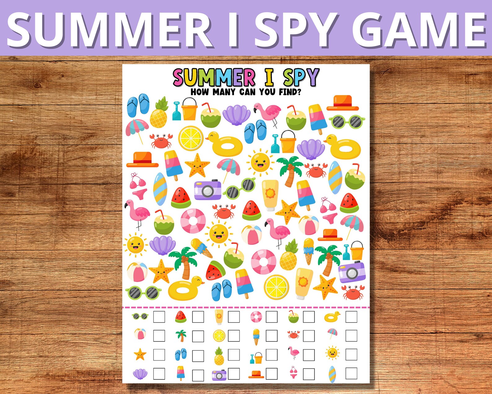 Summer I Spy Activity for Kids Kids Summer Printable Summer - Etsy
