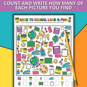 Back to School I Spy Activity for Kids, Back to School Printable, Back ...
