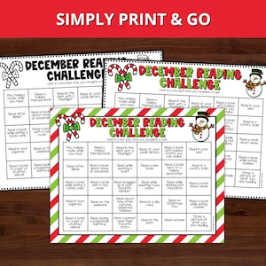 December Reading Challenge for Kids, Reading Printable Activities ...