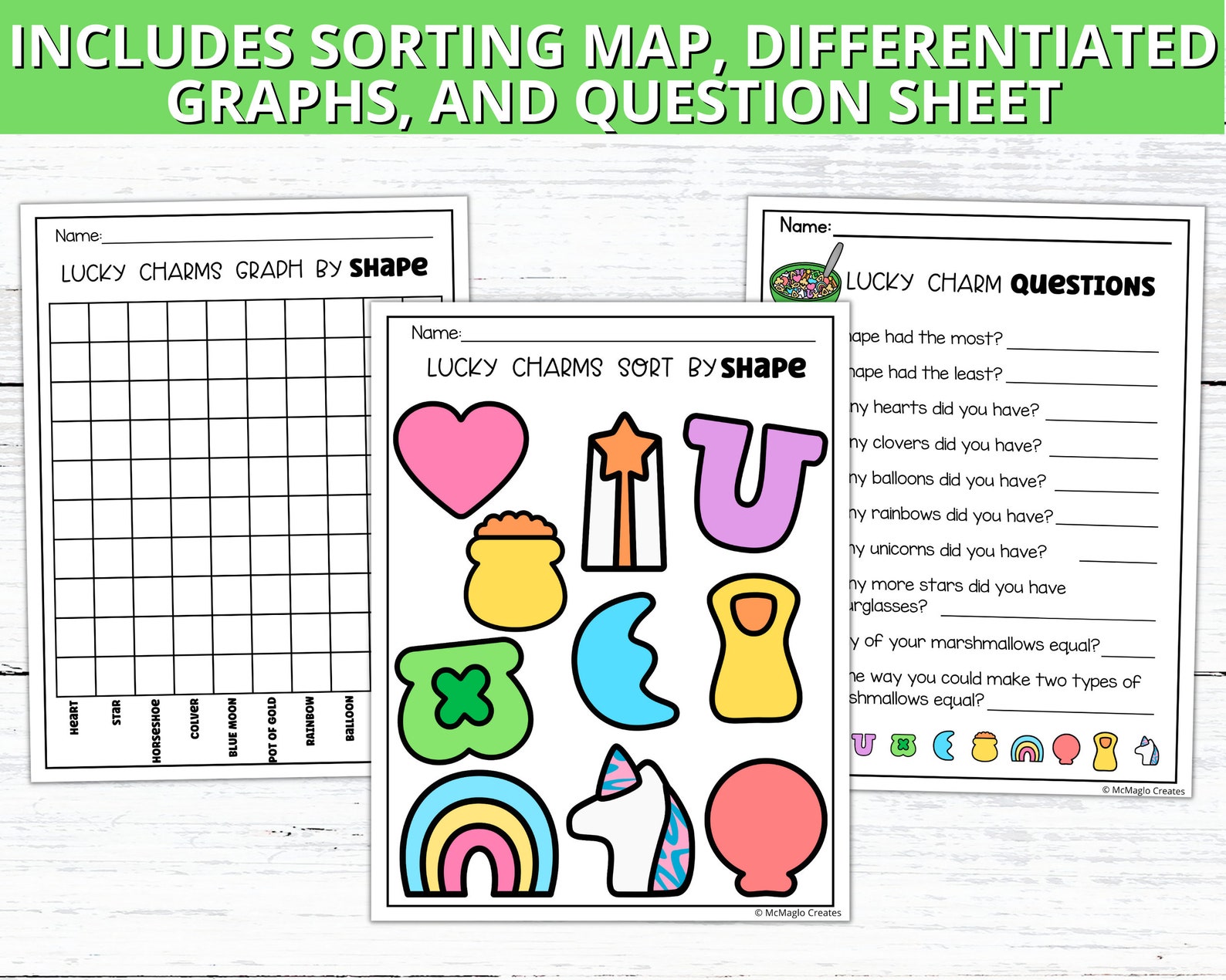 St. Patrick's Day Cereal Marshmallow Math Graphing Activity ...