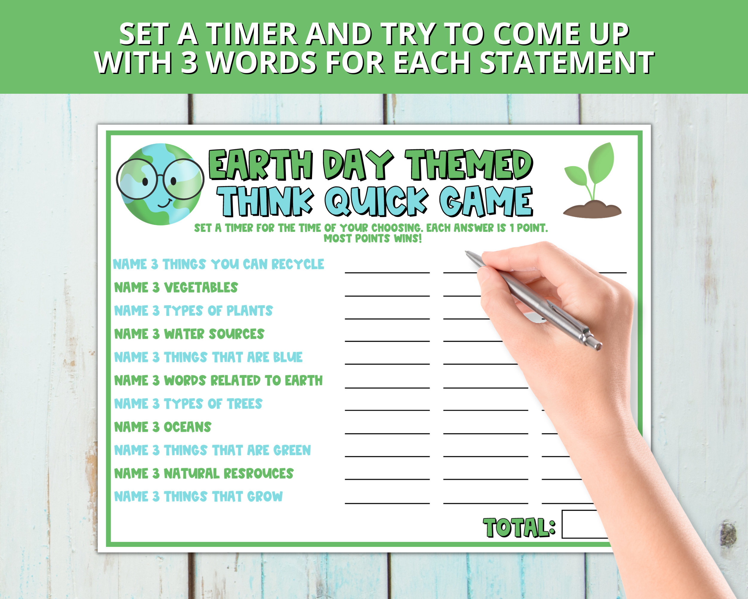 Earth Day Think Quick Game, Earth Day Trivia Game, Activities to ...