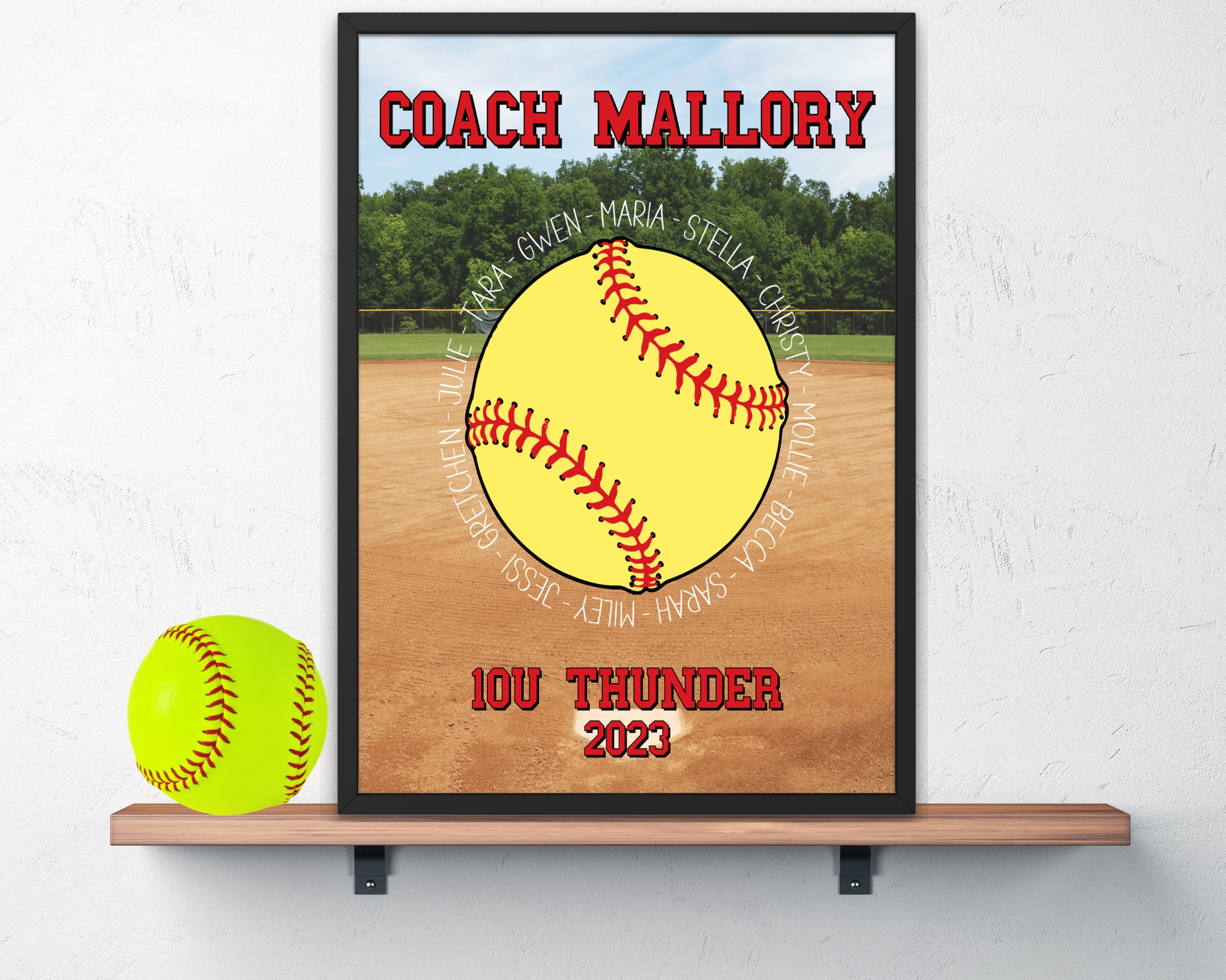 Custom Softball Coach Gift Thank You Softball Coach - Etsy