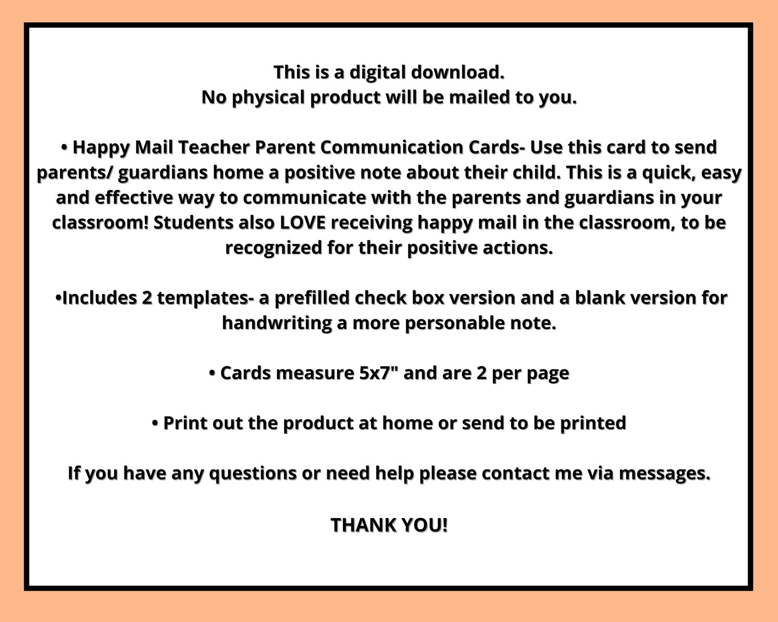 Happy Mail Teacher Communication Notes, Teacher Mail Cards, Note From ...