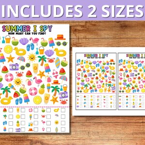 Summer I Spy Activity for Kids, Kids Summer Printable, Summer Themed ...