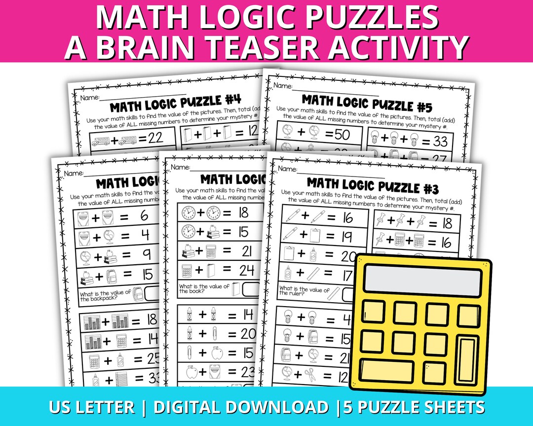 Back to School Math Logic Puzzle, Brain Teasers for Kids, Gifted and ...