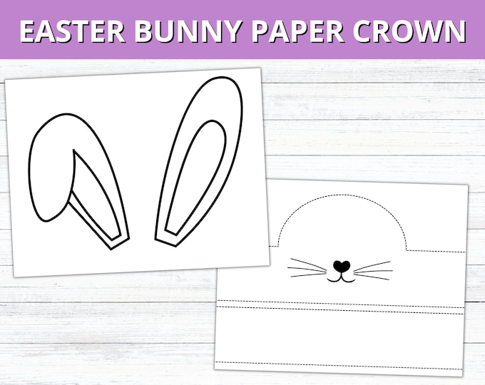 Bunny Ears Paper Crown! PRINTABLE Easter Coloring Crown! Kids Easter ...