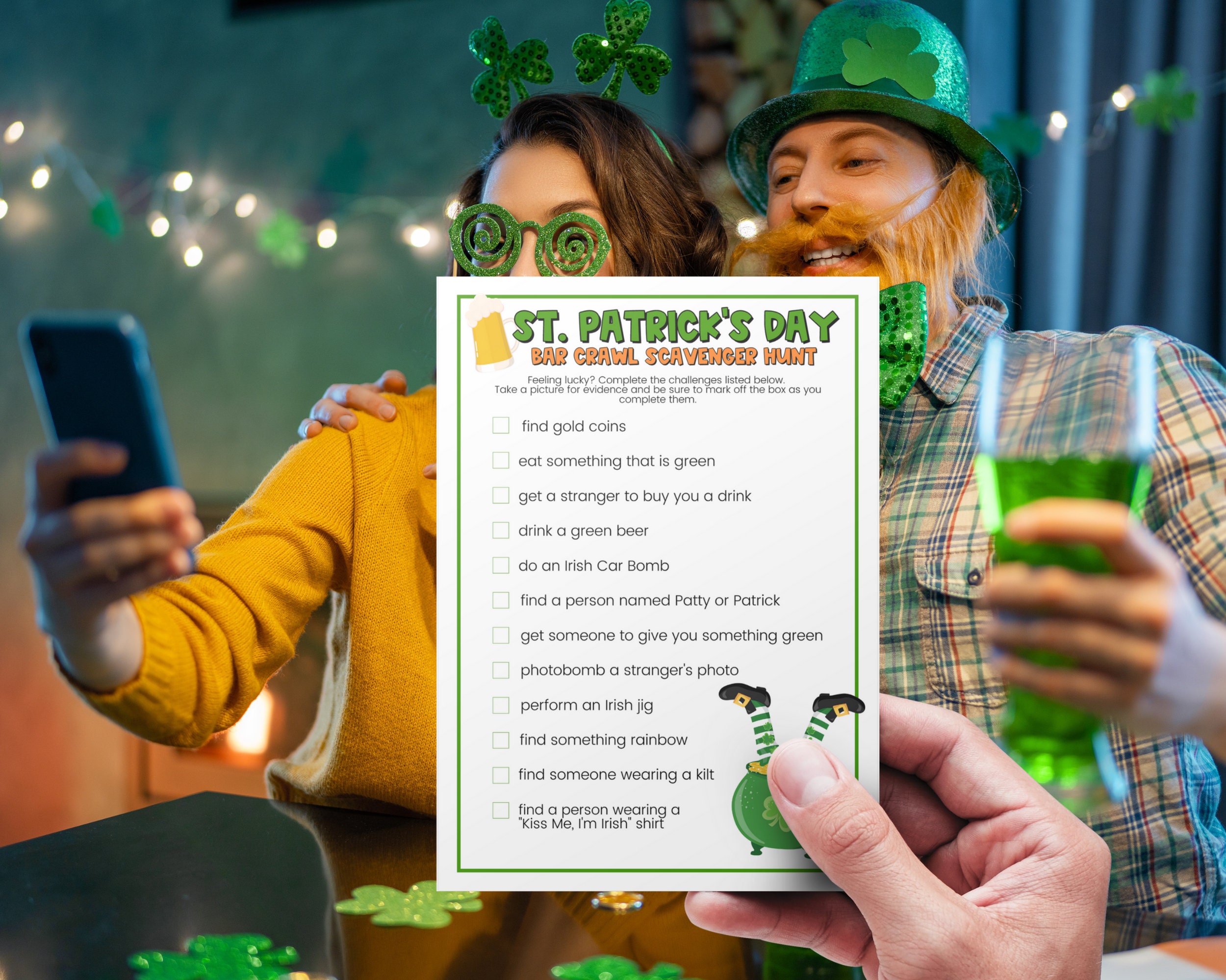 St. Patrick's Day Adult Scavenger Hunt St. Patrick's - Etsy