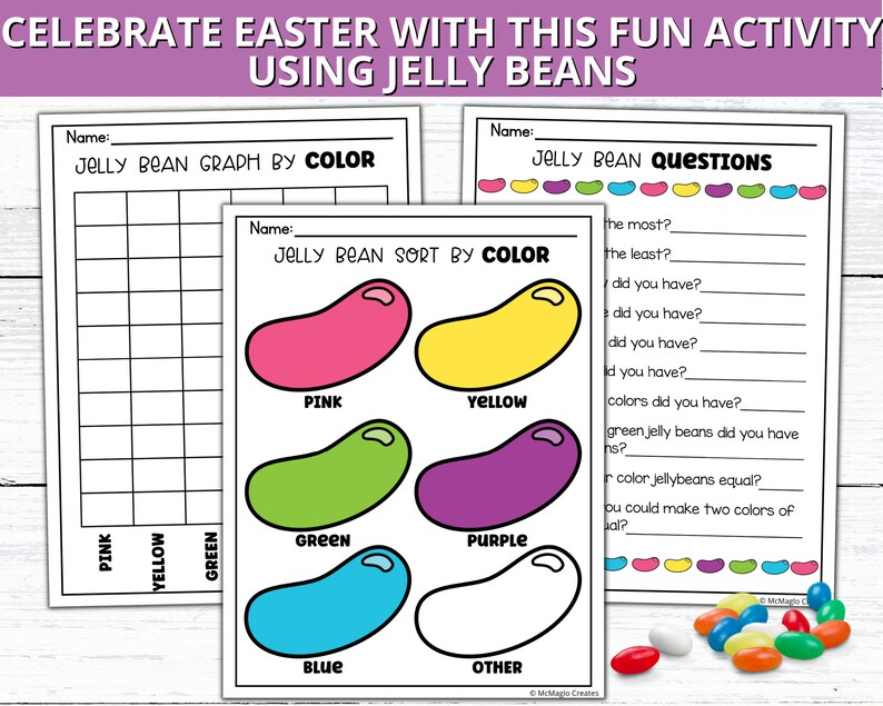 Easter Jelly Bean Math Graphing Activity - Etsy
