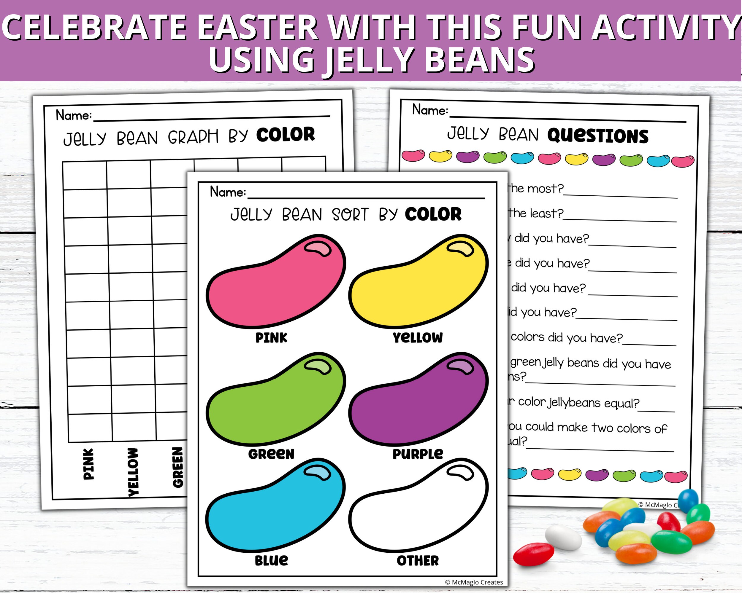 Easter Jelly Bean Math Graphing Activity - Etsy