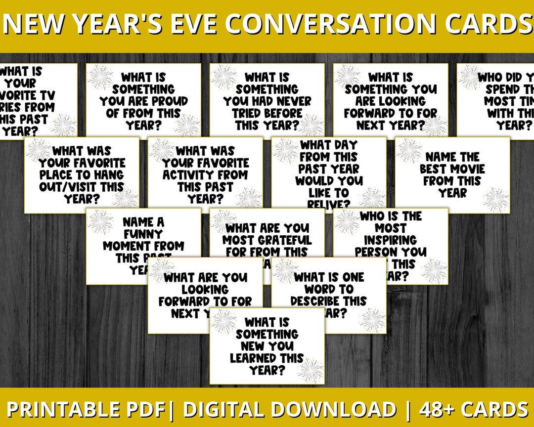 New Year's Eve Conversation Cards New Year's Eve - Etsy