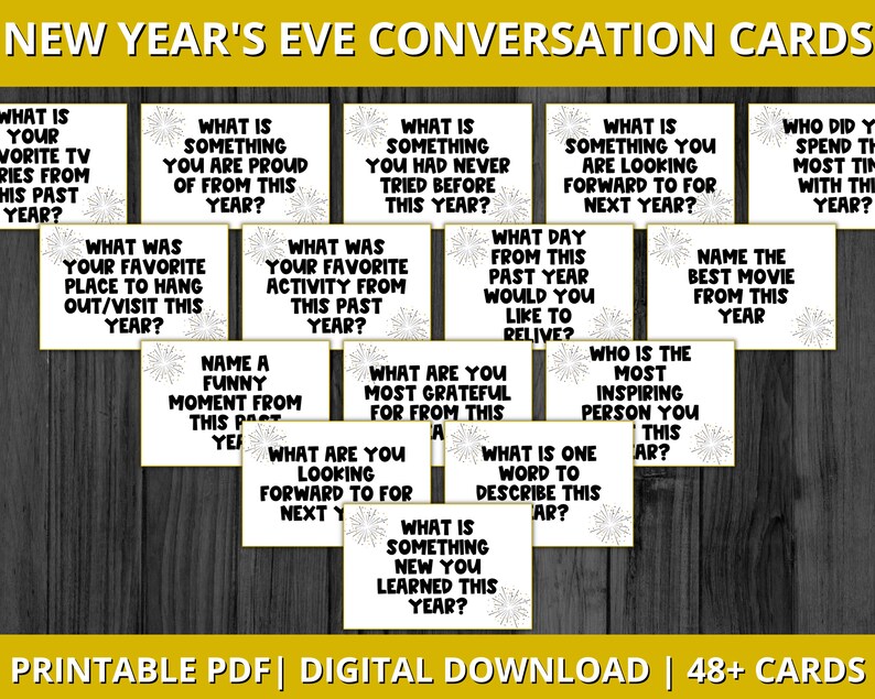 New Year's Eve Conversation Cards New Year's Eve - Etsy
