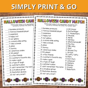Halloween Candy Match Game, Halloween Games for Kids, School Halloween ...