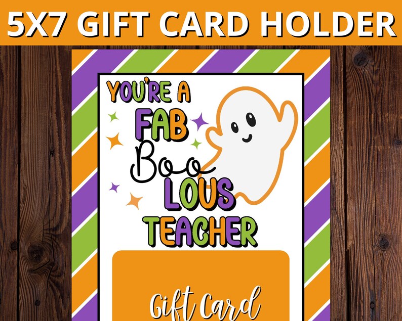 Halloween Teacher Gift Card Holder Halloween Gift Card - Etsy