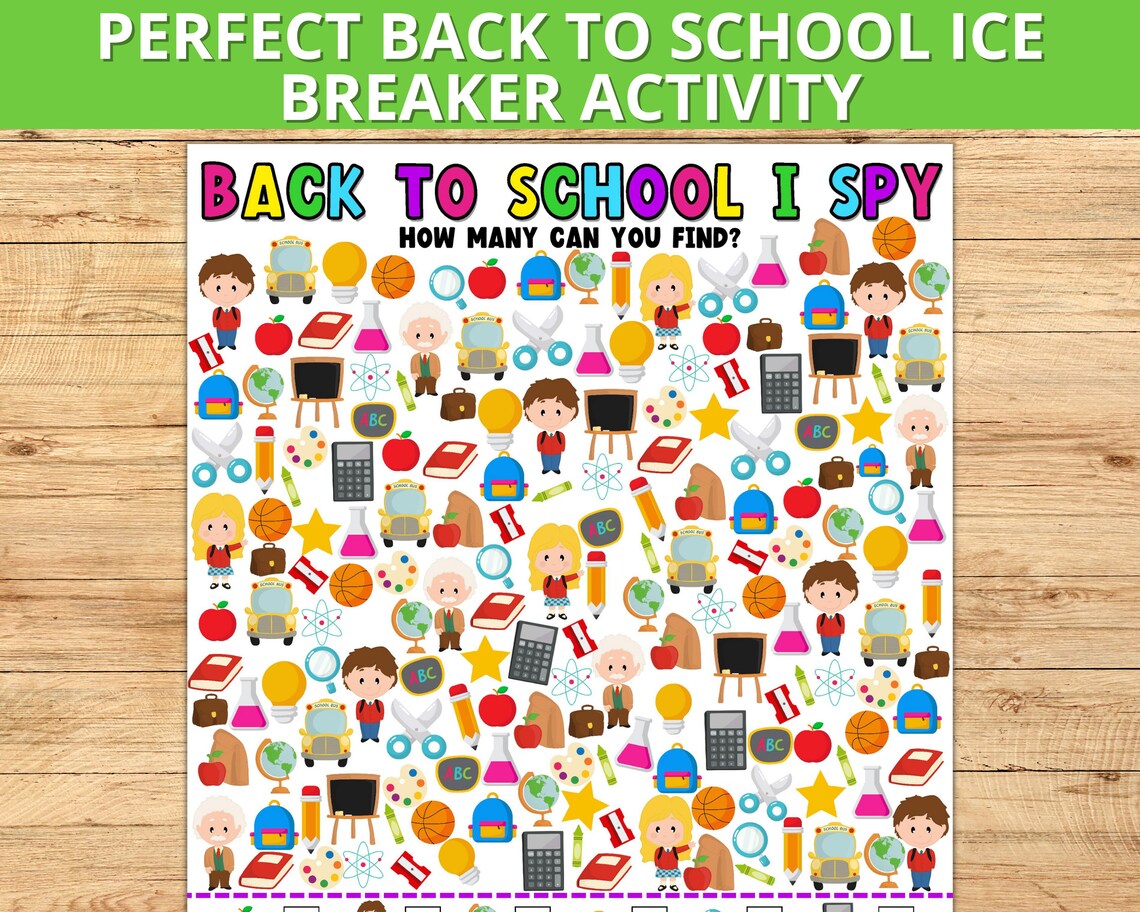Back to School I Spy Activity for Kids Back to School - Etsy