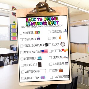 Back to School Scavenger Hunt Classroom Scavenger Hunt - Etsy