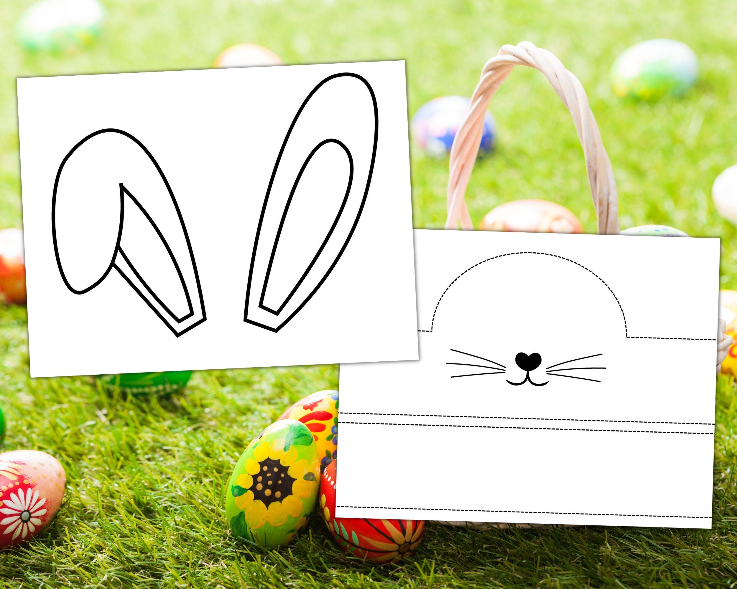 Easter Bunny Paper Crown, Bunny Ears Headband, Printable Easter Craft ...