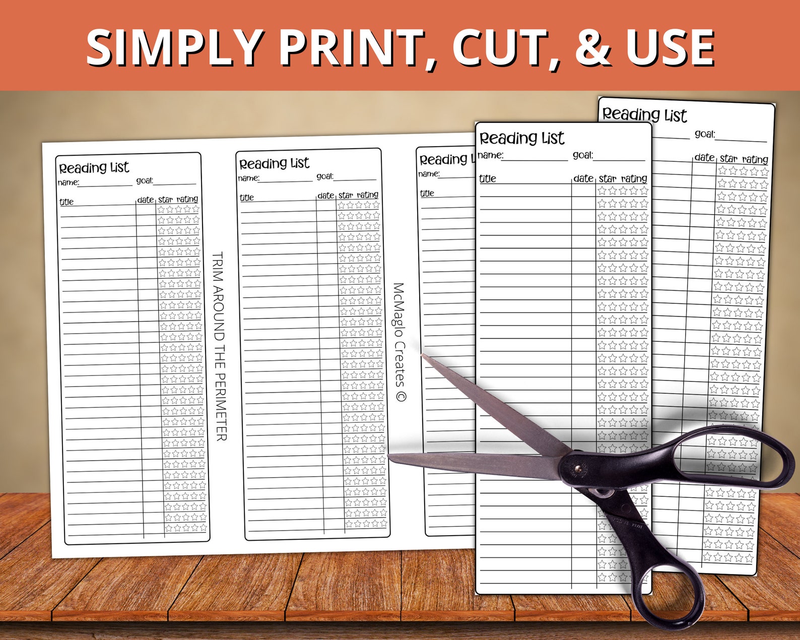 Reading List Bookmark Printable Library Card Bookmarker - Etsy