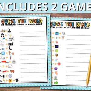 Guess the Word Game Rebus Puzzles and Brain Teasers Rainy - Etsy