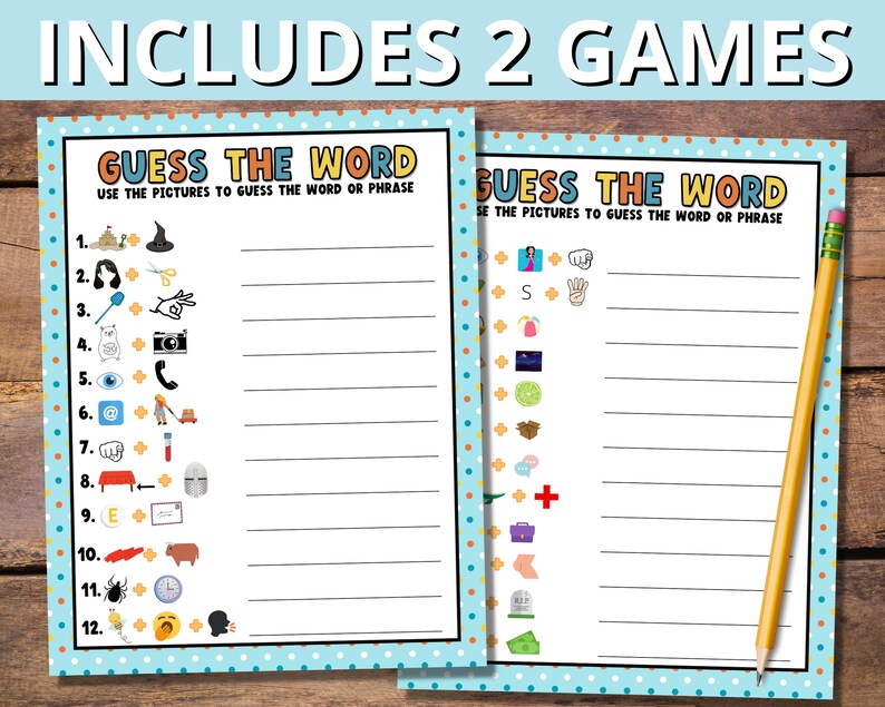 Guess the Word Game Rebus Puzzles and Brain Teasers Rainy - Etsy