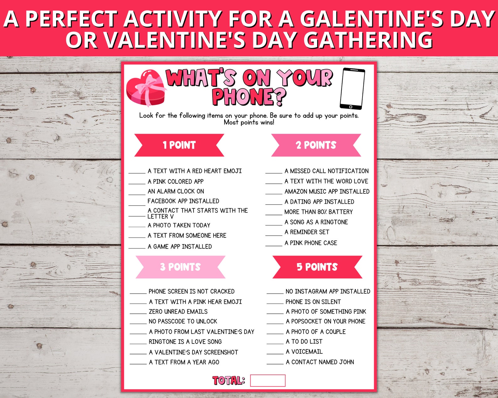 Galentine's Day What's on Your Phone Game, Valentine's Day Themed What ...