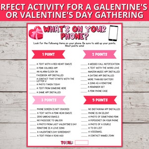 Galentine's Day What's on Your Phone Game, Valentine's Day Themed What ...