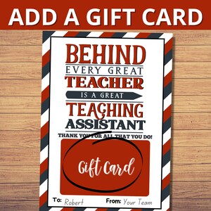 Paraprofessional Appreciation Week Gift Card Holder Printable, Teacher ...
