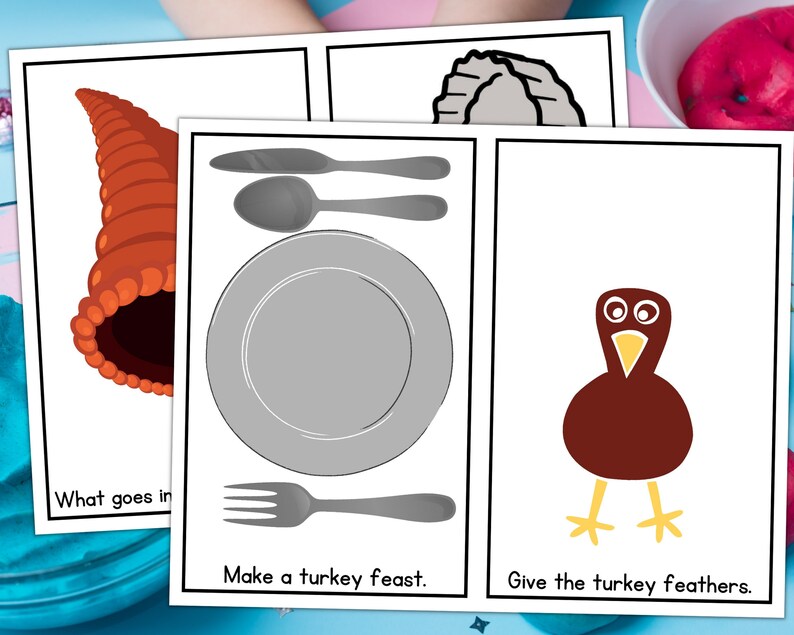 Thanksgiving Play Dough Mats Printable Play Dough Mats - Etsy