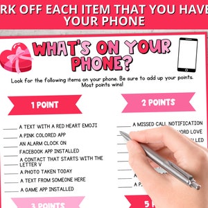 Galentine's Day What's on Your Phone Game, Valentine's Day Themed What ...