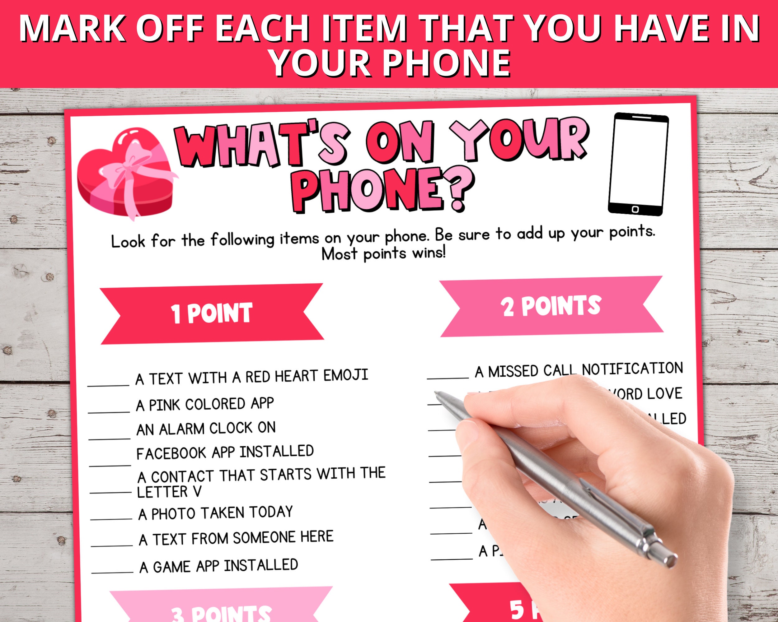 Galentine's Day What's on Your Phone Game, Valentine's Day Themed What ...