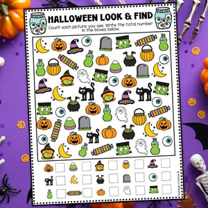 Halloween Look and Find Activity, Halloween Printable Games, Counting ...
