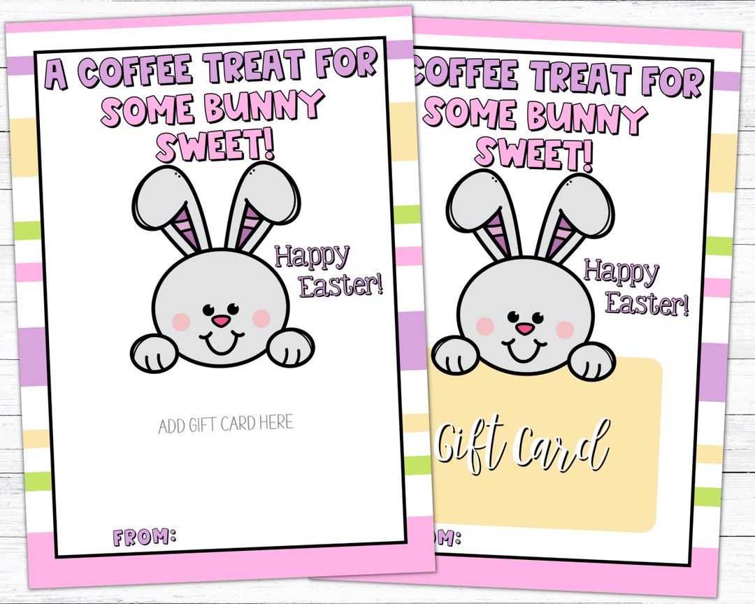 Coffee Easter Gift Card Holder Printable, Teacher Easter Gift, Easter ...