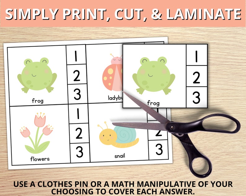 Spring Syllable Clip Cards, Printable Syllable Activity - Etsy