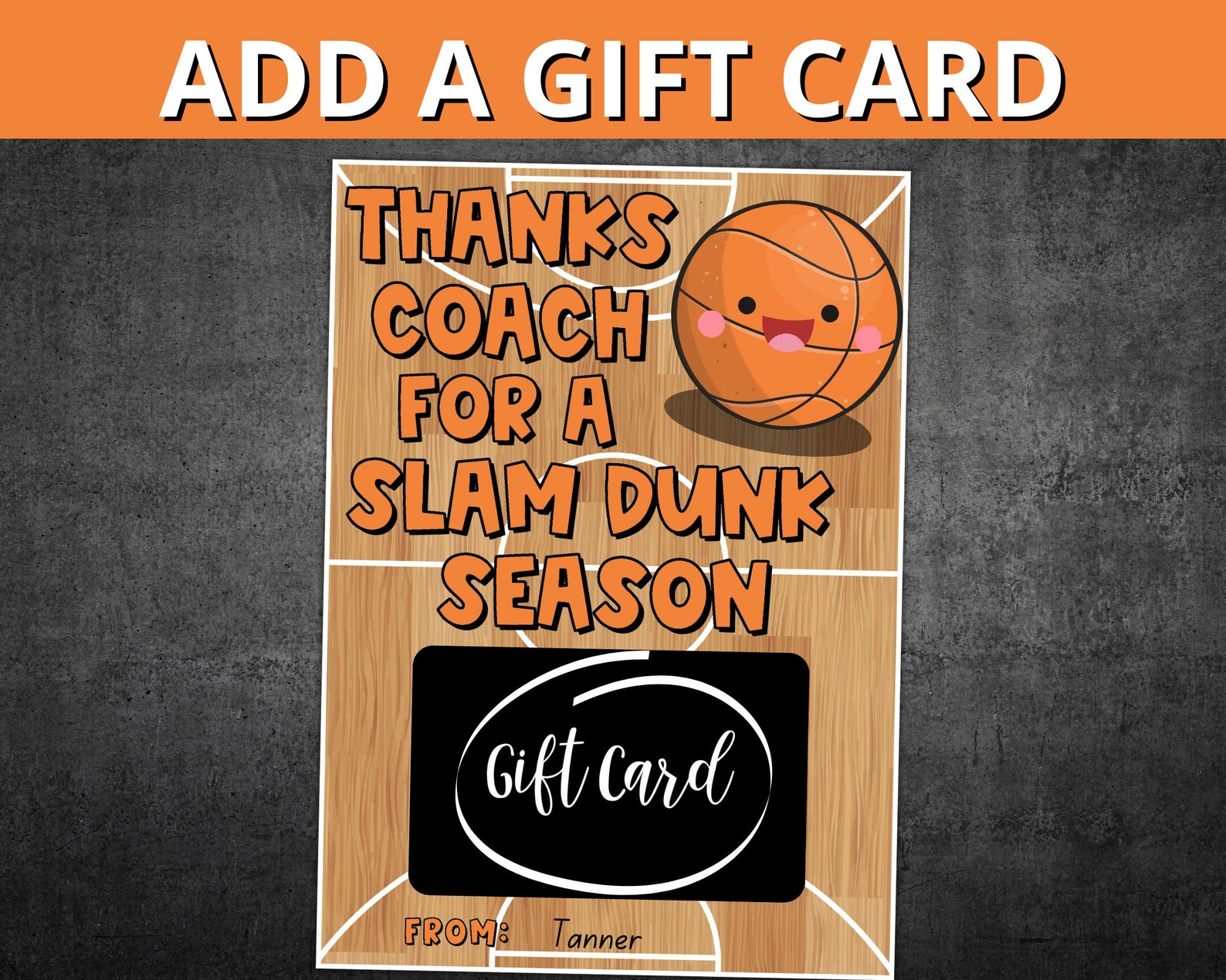Basketball Coach Gift Card Holder, Coach Thank You Gift, Basketball ...