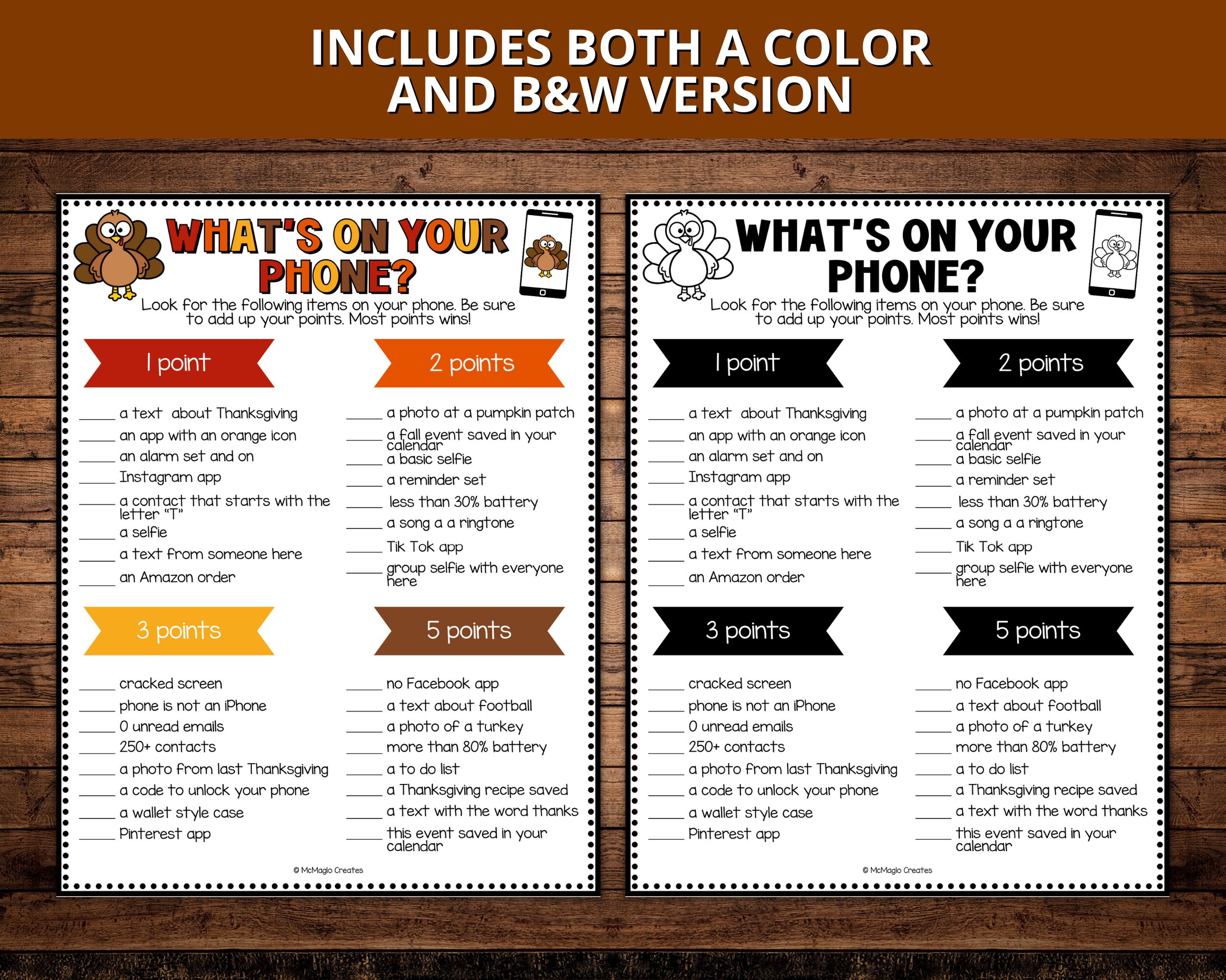 Thanksgiving What's on Your Phone Game, Thanksgiving Printable Games - Etsy