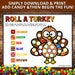 Roll a Turkey Game, Thanksgiving Games for Kids, Kids Table Game ...