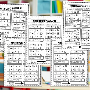 Back to School Math Logic Puzzle, Brain Teasers for Kids, Gifted and ...
