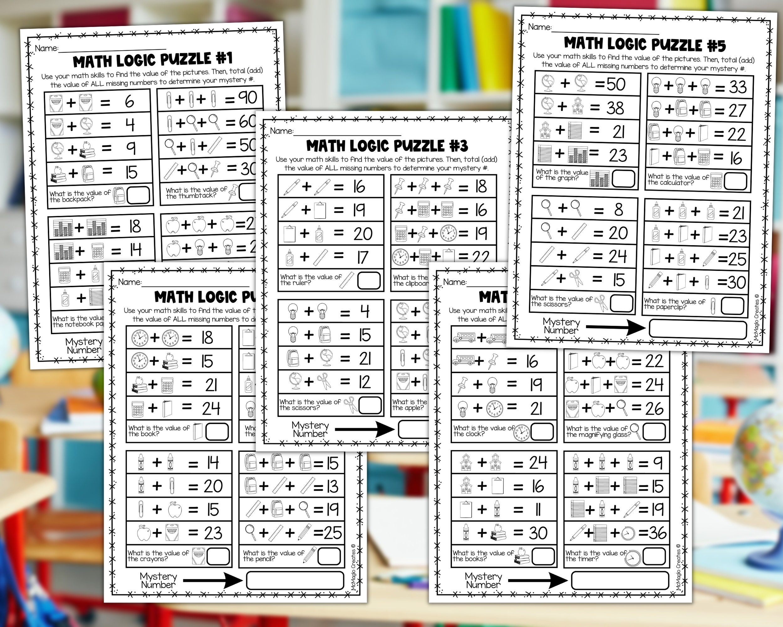 Back to School Math Logic Puzzle, Brain Teasers for Kids, Gifted and ...