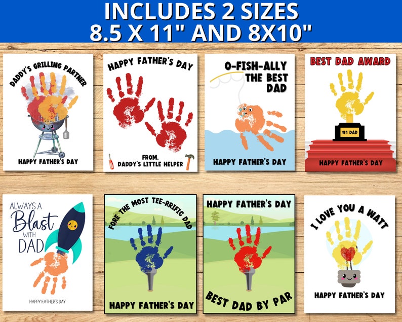 Father's Day Handprint Art, Father's Day Handprint Keepsake, Printable ...