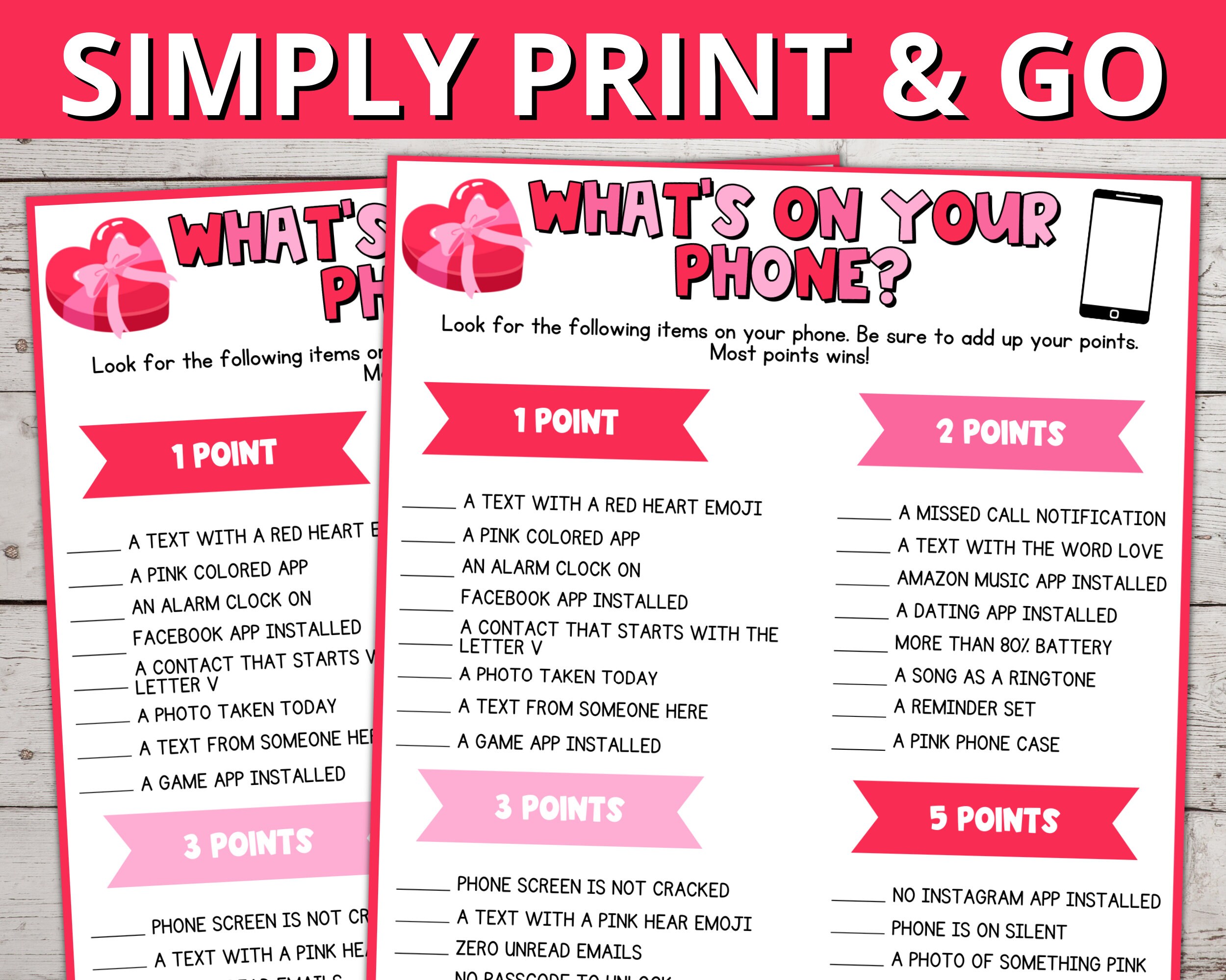 Galentine's Day What's on Your Phone Game, Valentine's Day Themed What ...