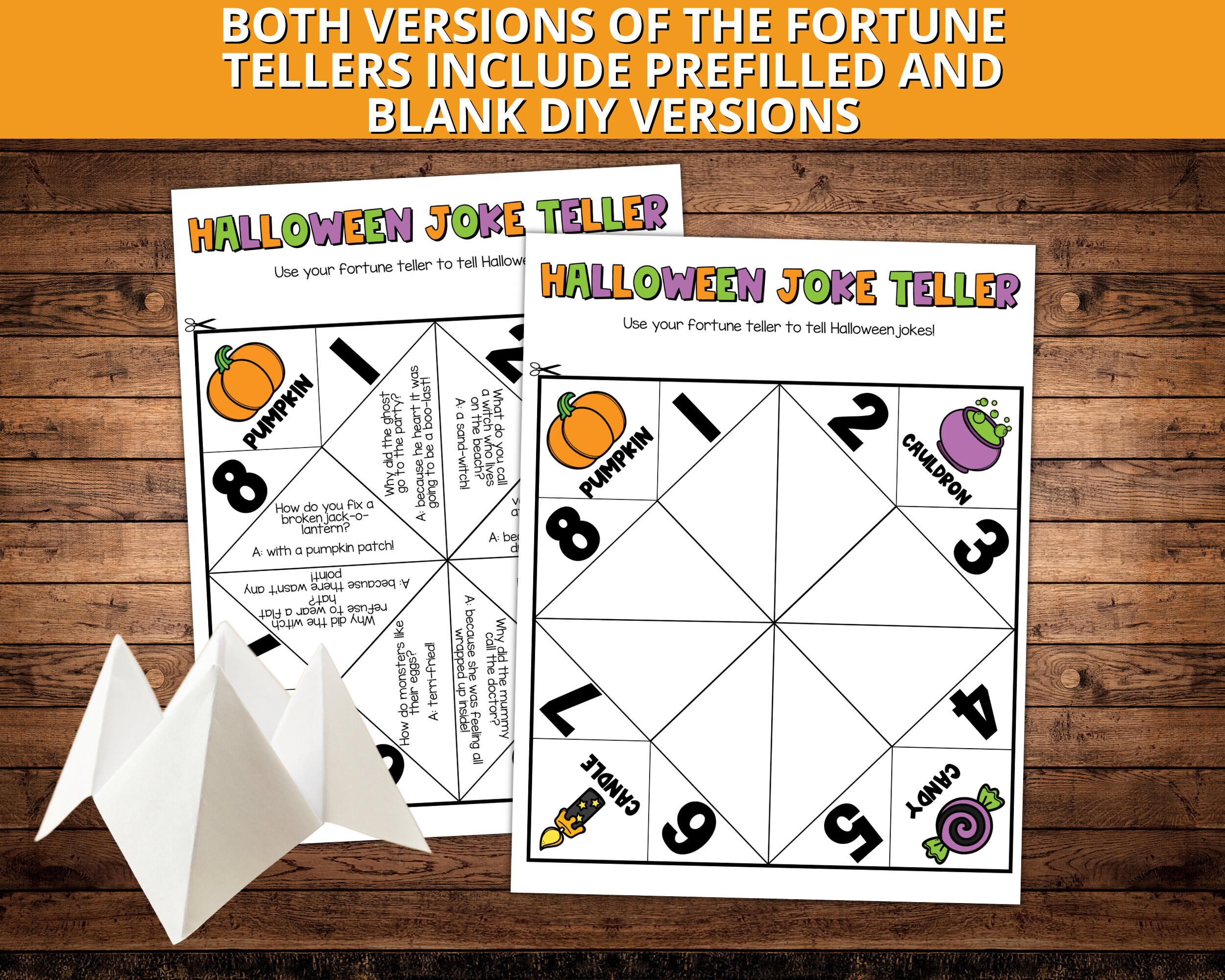 Halloween Fortune Teller Game Halloween Jokes for Kids - Etsy