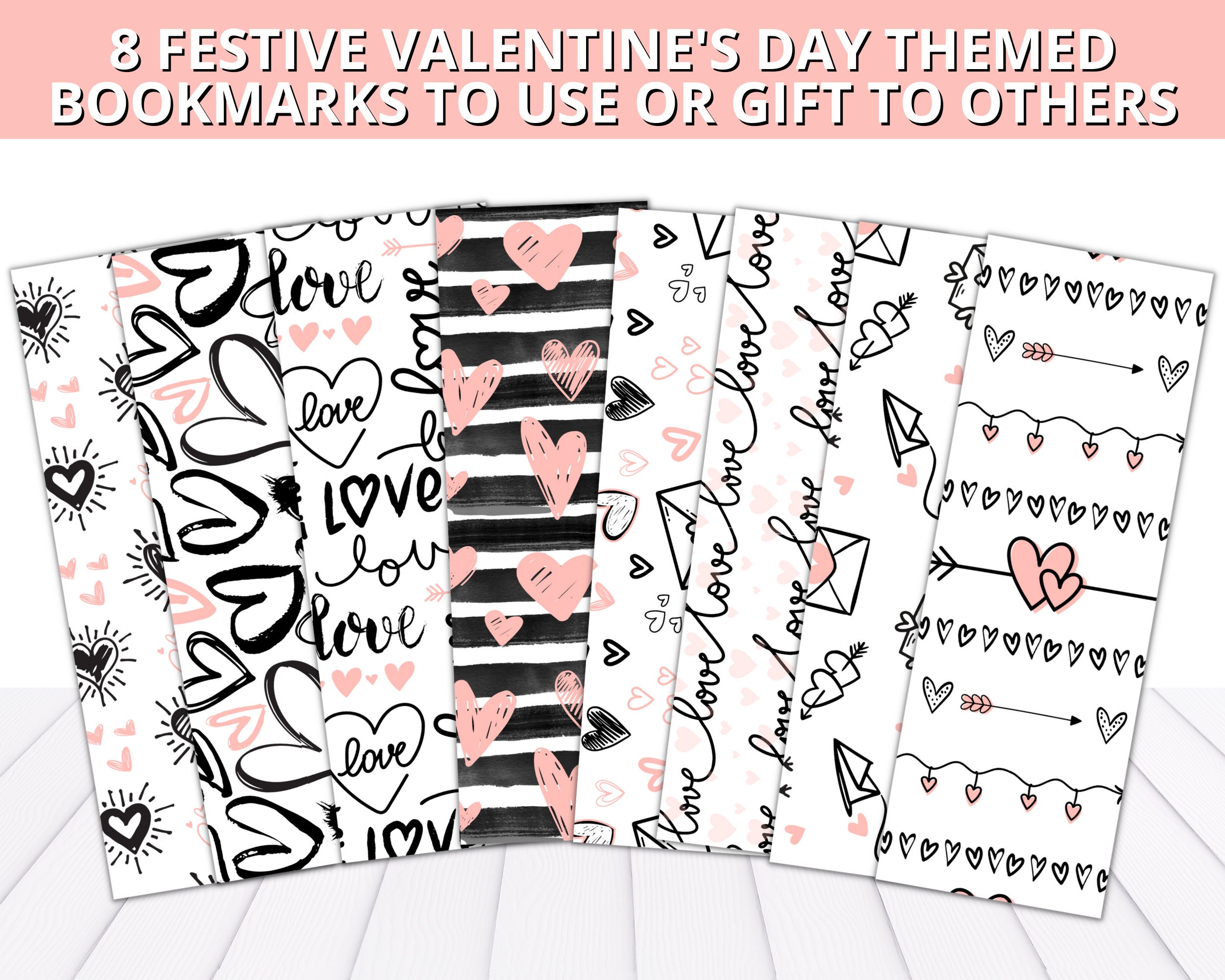 Valentine's Day Bookmarks Valentine's Day Gift for - Etsy