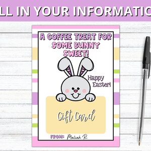 Coffee Easter Gift Card Holder Printable, Teacher Easter Gift, Easter ...