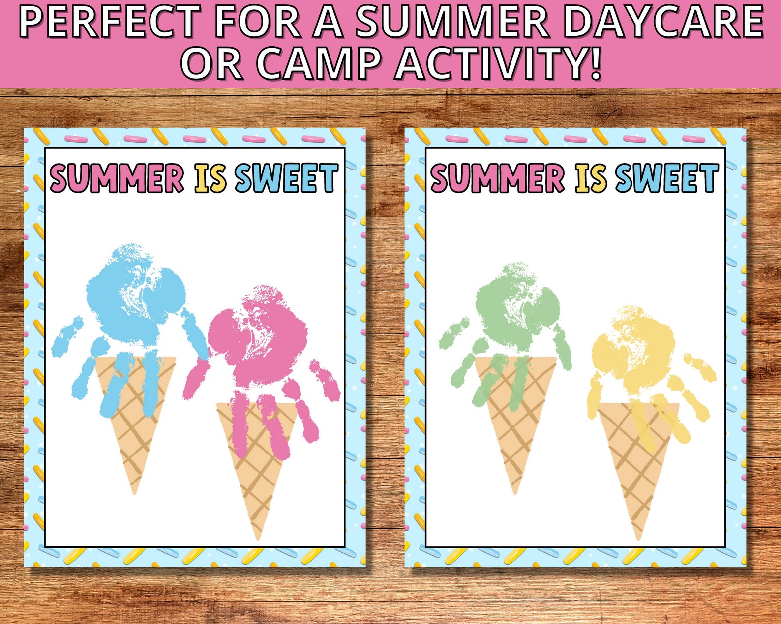 Kids Summer Handprint Art, Summer Activities for Kids, Summer-themed ...