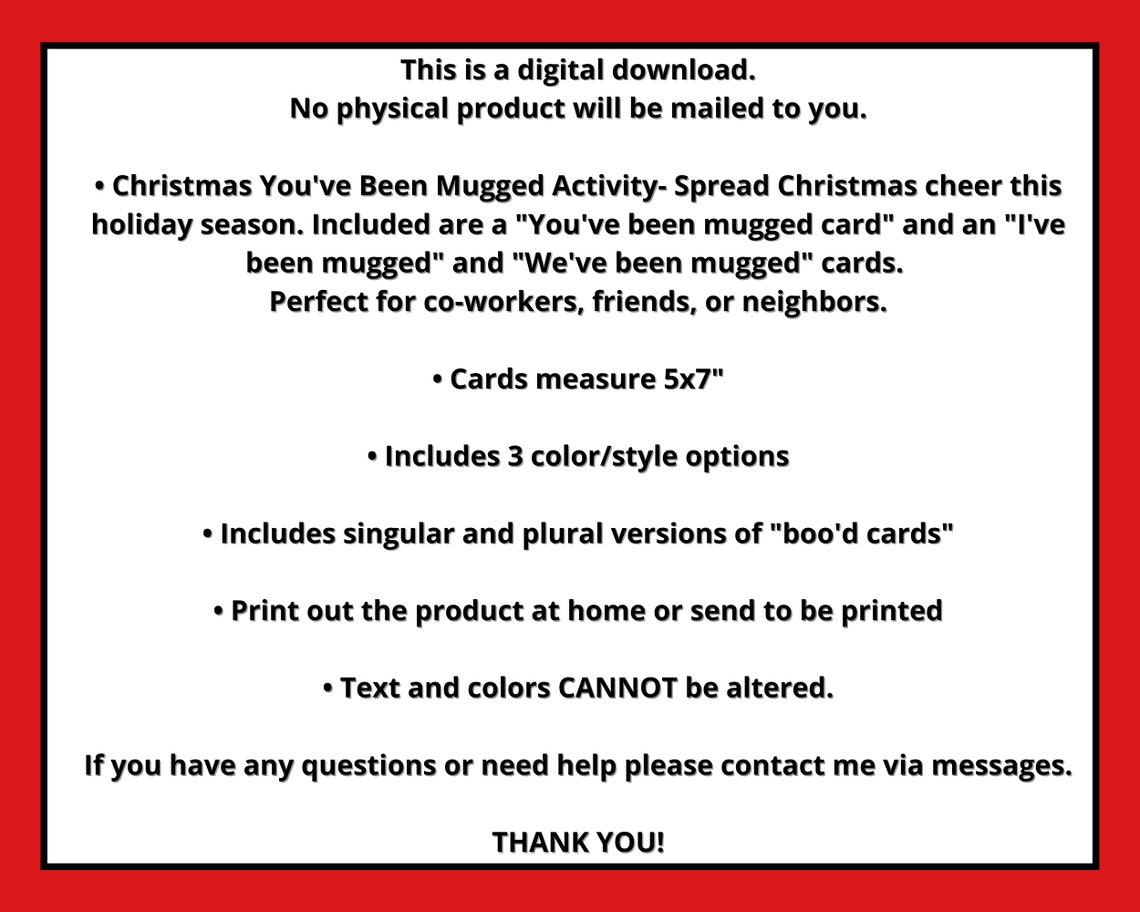 You've Been Mugged Holiday Game, I've Been Mugged Christmas Game ...