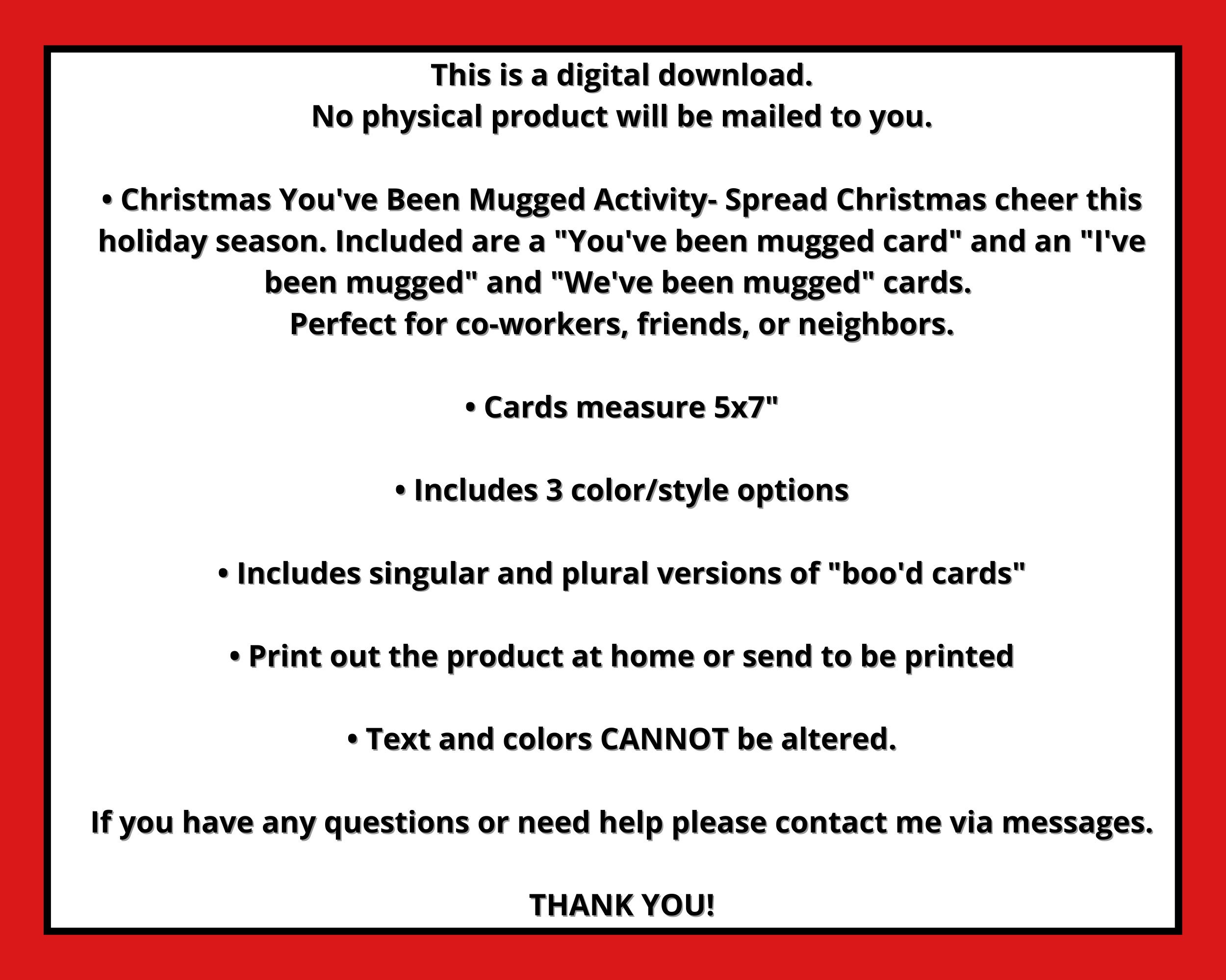 You've Been Mugged Holiday Game, I've Been Mugged Christmas Game ...