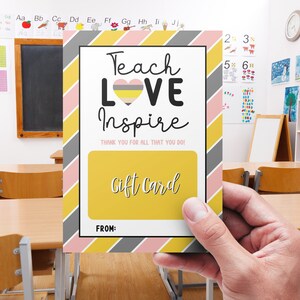 Teacher Appreciation Gift Card Holder, Teacher Assistant Appreciation ...