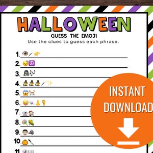Halloween Guess the Emoji Game Halloween Activities - Etsy