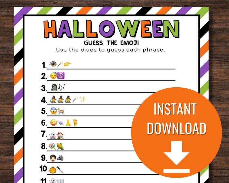 Halloween Guess the Emoji Game Halloween Activities - Etsy